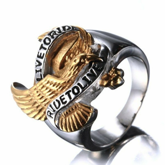 Harley-Davidson | Jewelry | Motorcycle Biker Live To Ride Gold Eagle ...